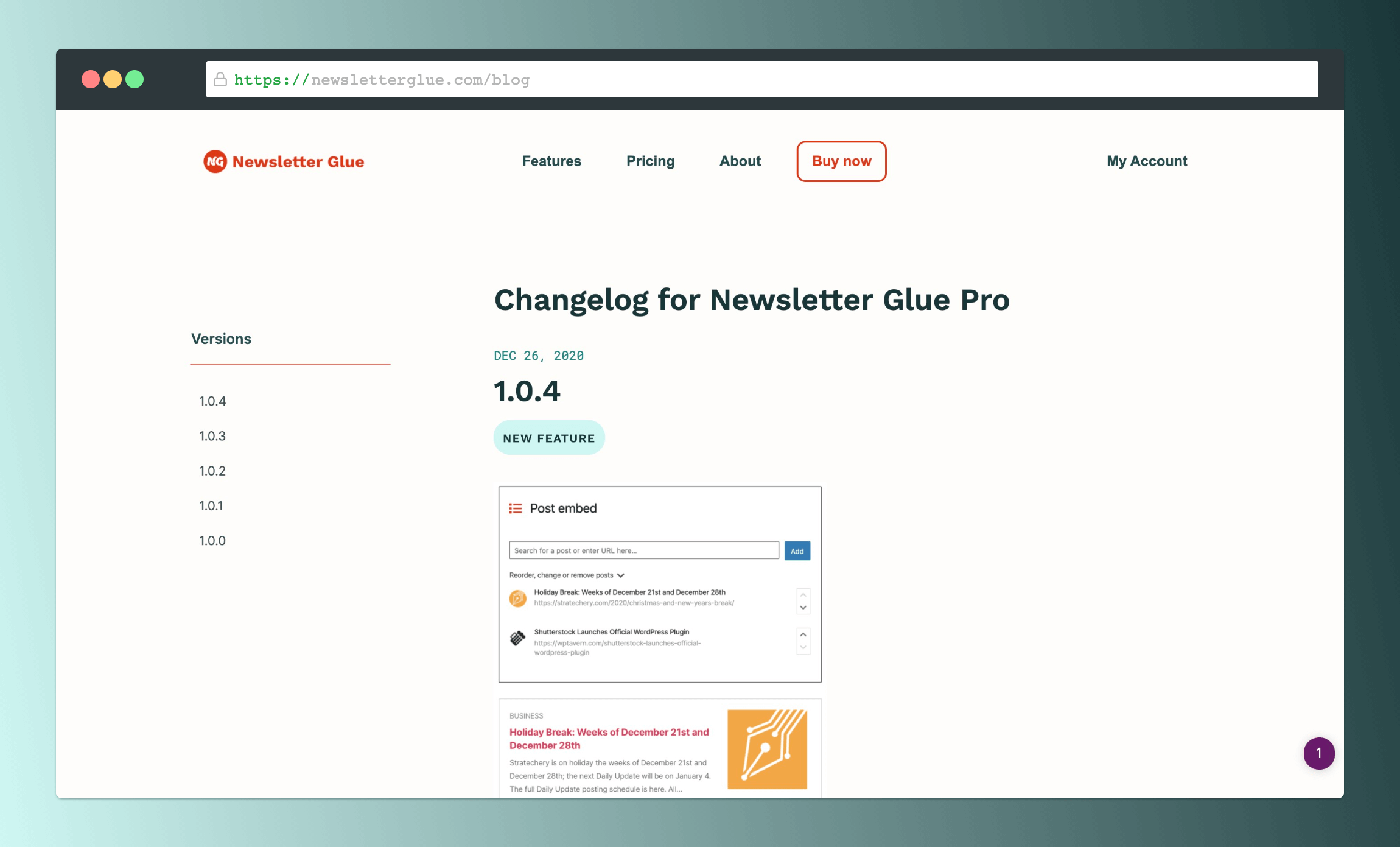 Changelog for Newsletter Glue - Newsletter Glue