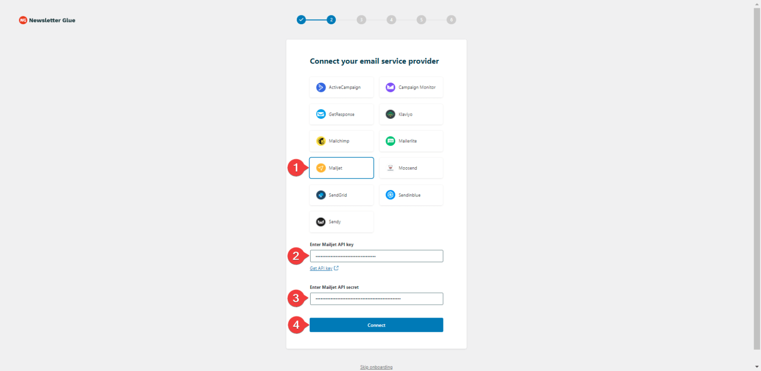 Mailjet Integration with WordPress using Newsletter Glue Plugin