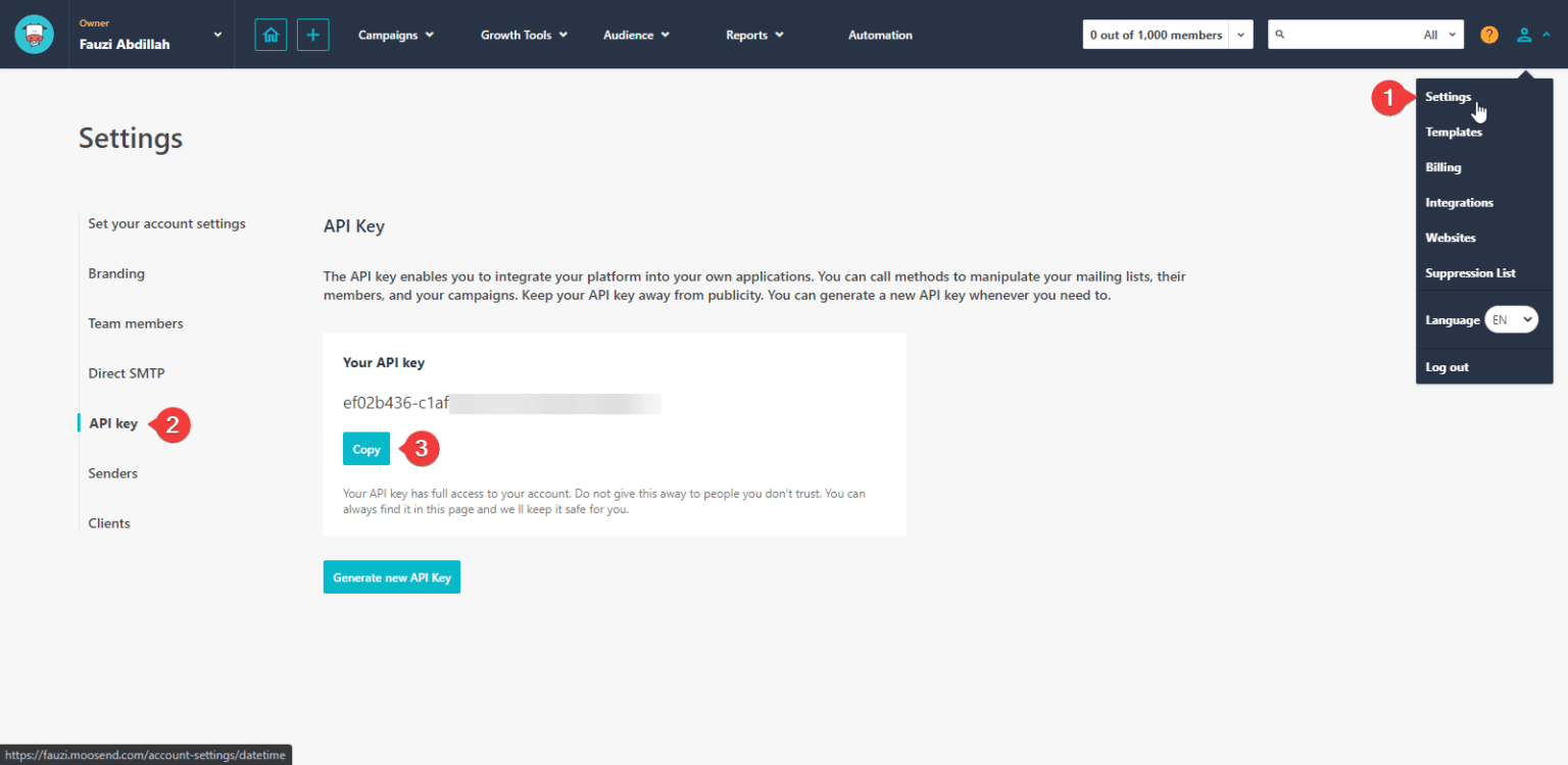 Moosend Integration with WordPress using Newsletter Glue Plugin