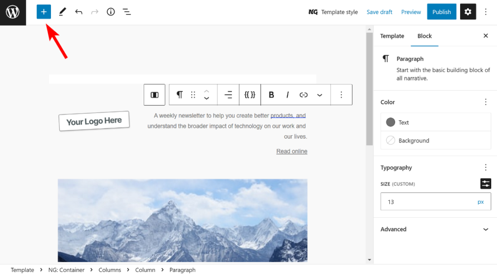 Build your first newsletter template - Newsletter Glue