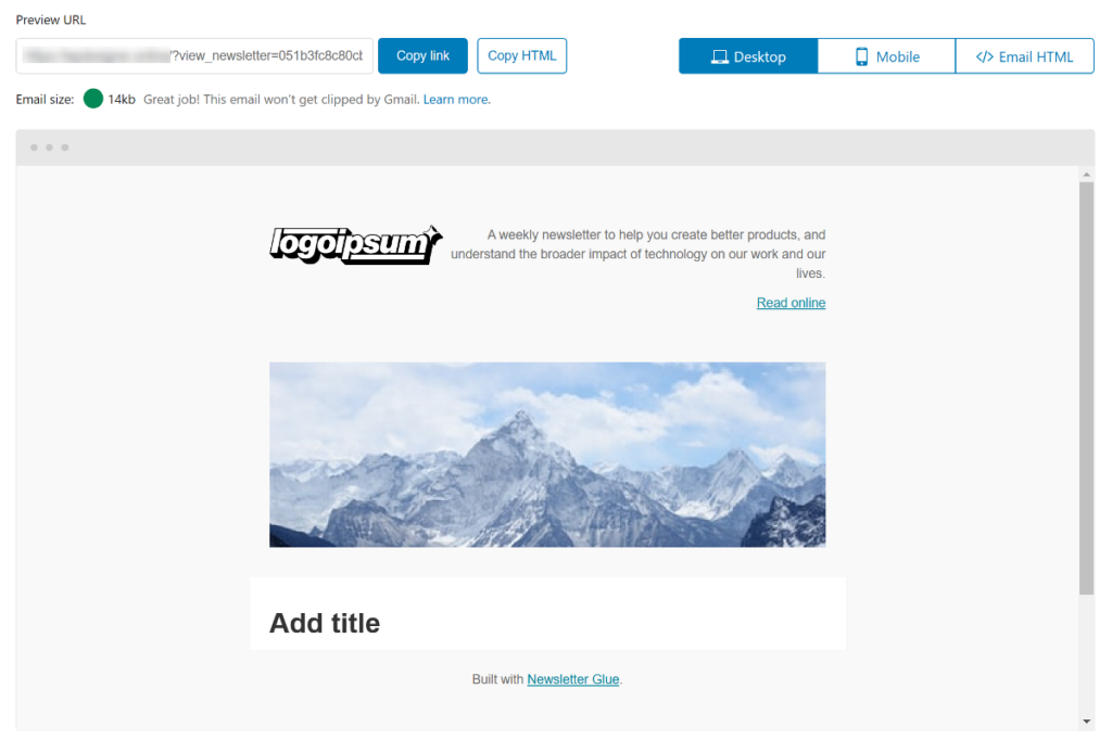 Build your first newsletter template - Newsletter Glue